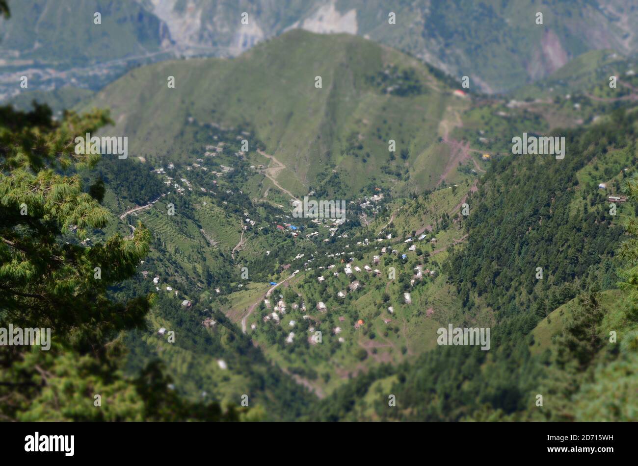 Beautiful view of Muzaffarabad mountains and Neelum river, Azad Kashmir ...