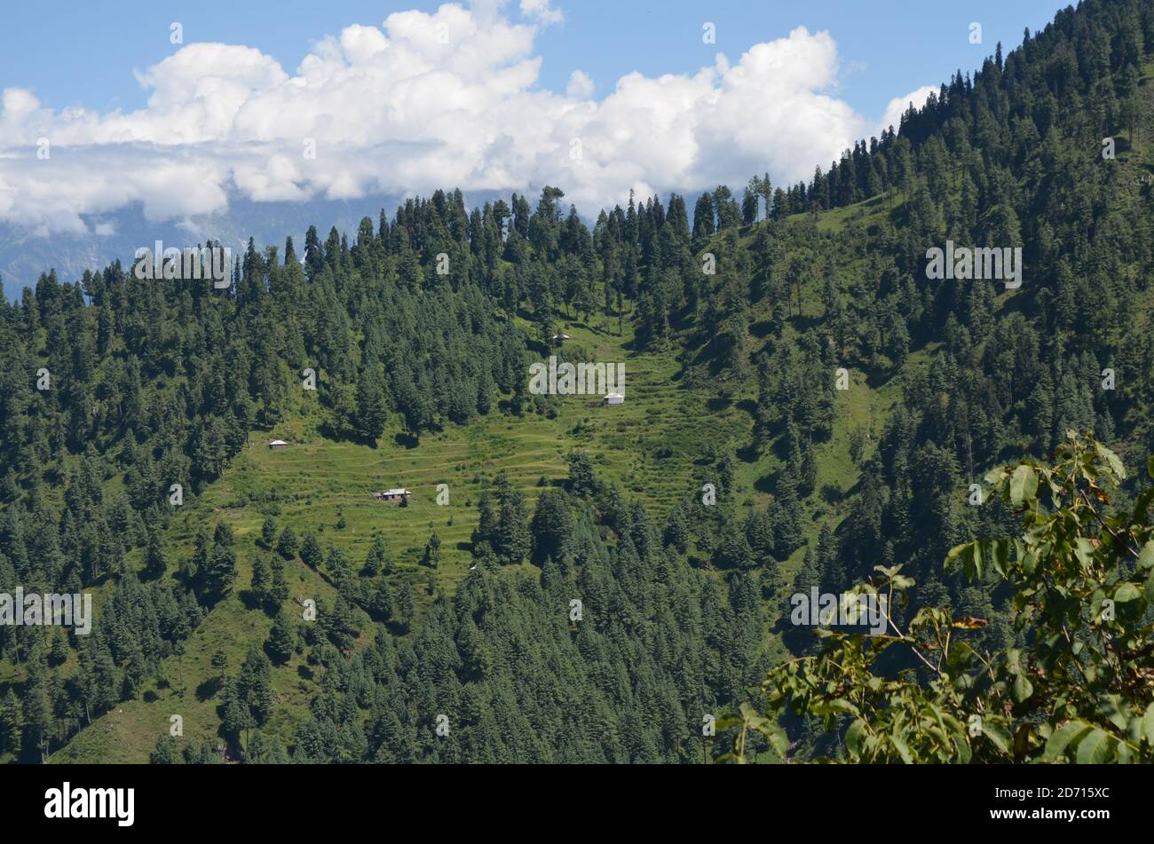 Beautiful view of Pir Chinasi Top and cloudy sky, Azad Kashmir ...