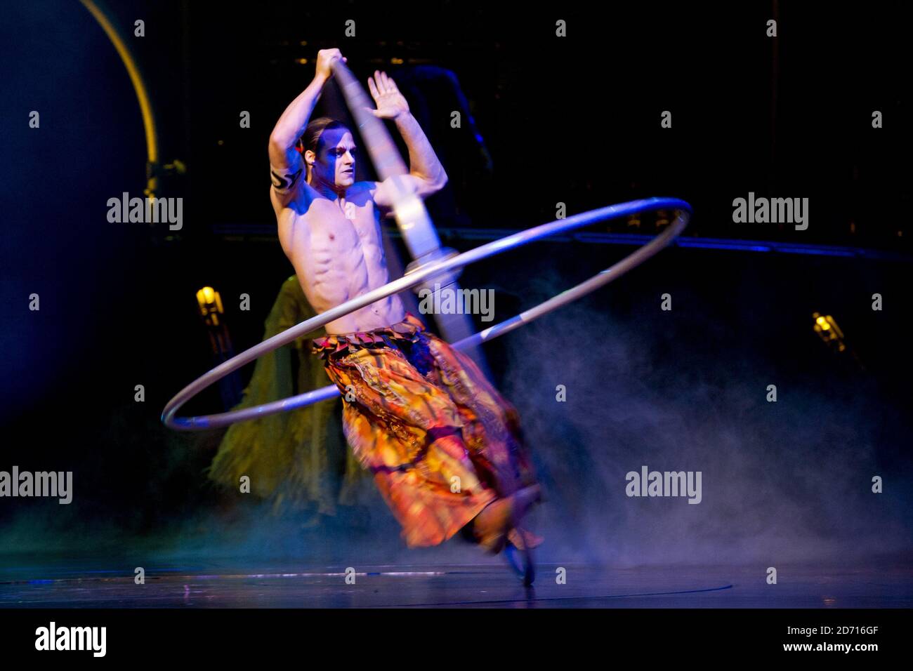 Jonathan Morin from Cirque du Soleil on stage in Dralion, at the O2 ...