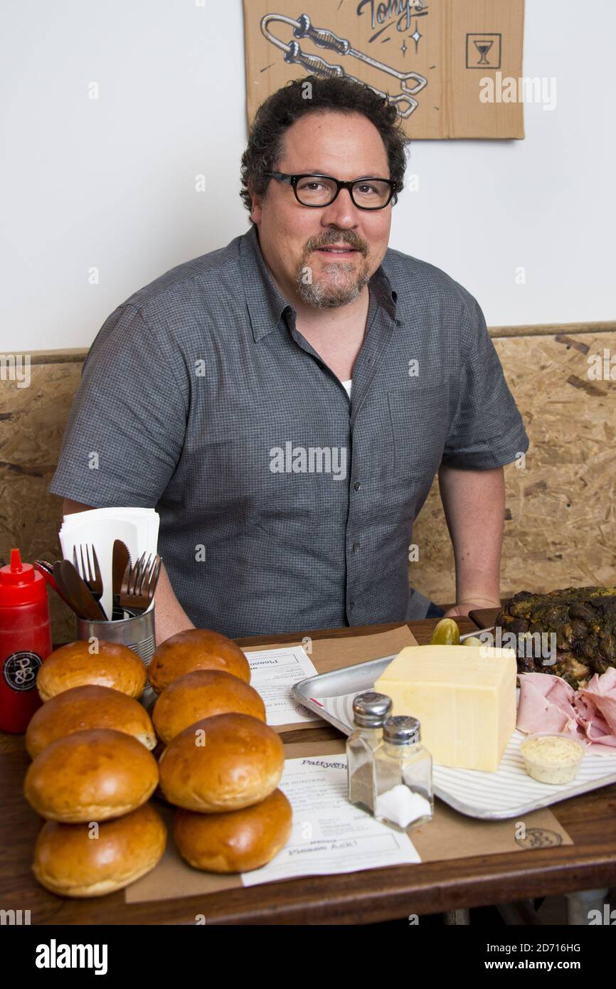 Jon Favreau pictured at burger restaurant Patty and Bun in London ...