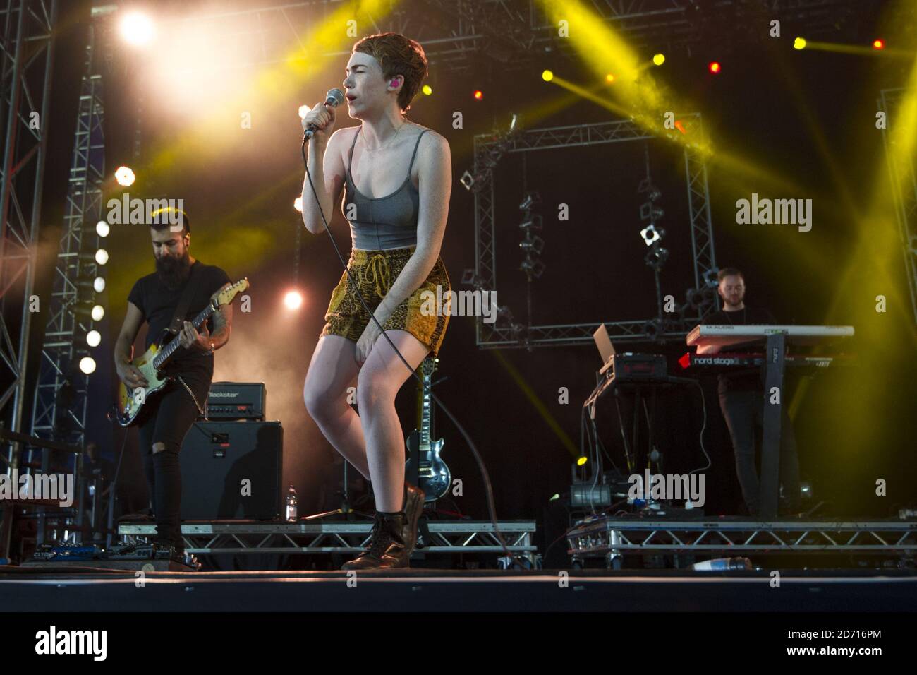 Chloe Howl performing at the Isle of Wight Festival, at Newport on the ...