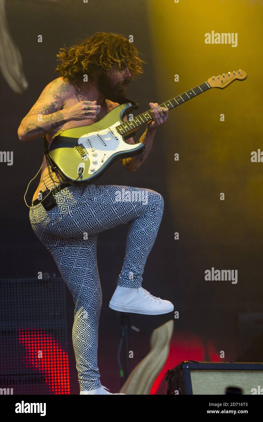 Simon Neil of Biffy Clyro performing at the Isle of Wight Festival, at ...