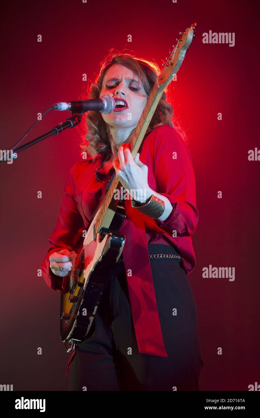 Anna Calvi performing at the Isle of Wight Festival, at Newport on the ...