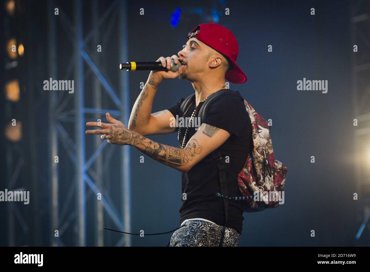 Dappy performing at the Isle of Wight Festival, at Newport on the Isle ...