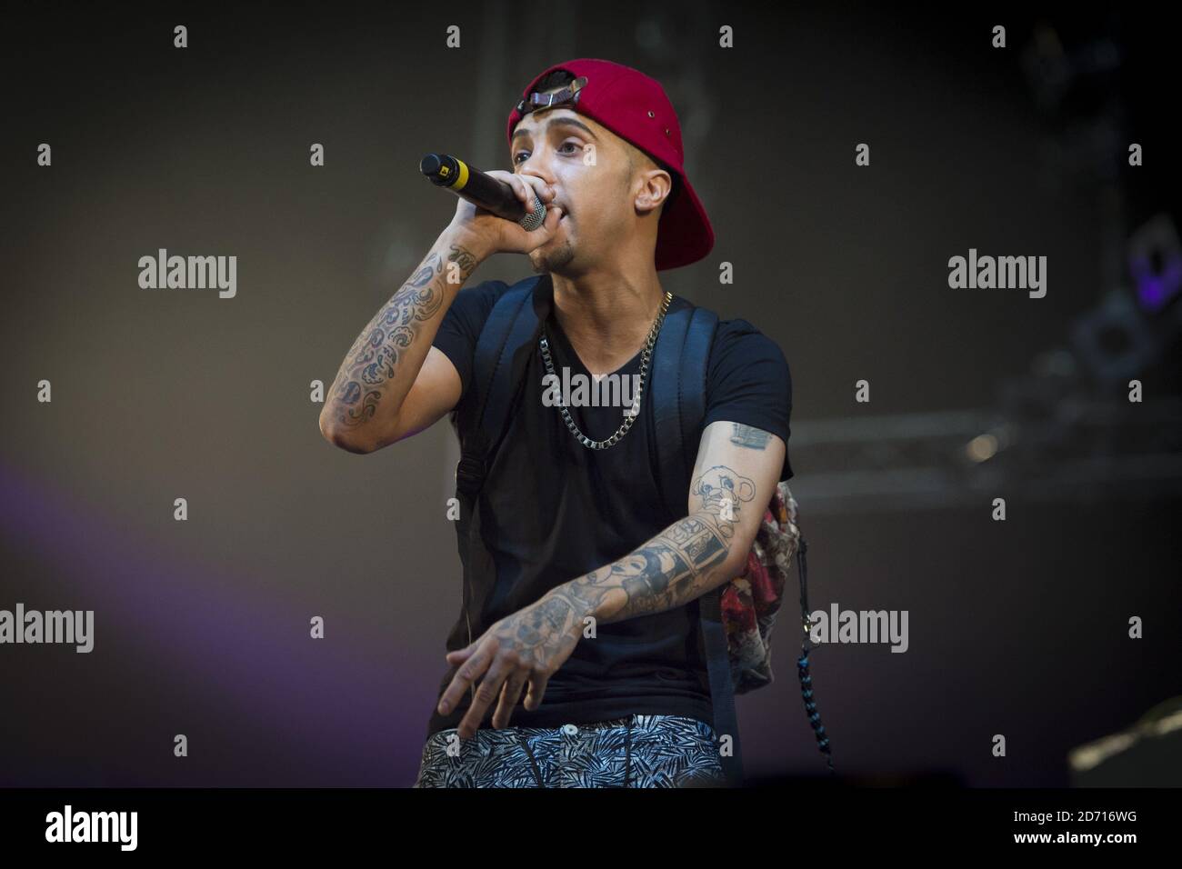 Dappy performing at the Isle of Wight Festival, at Newport on the Isle ...
