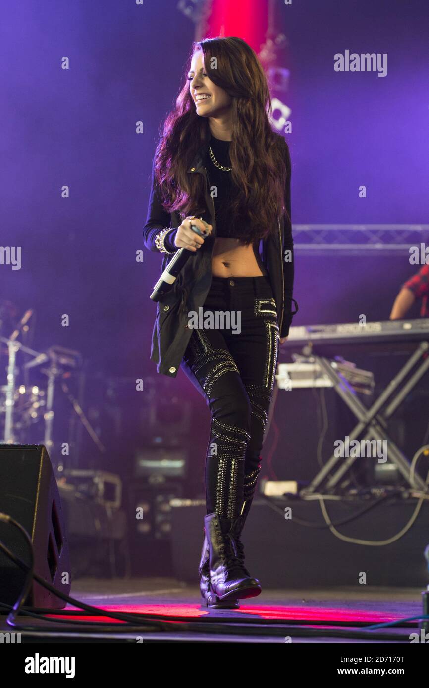 Cher Lloyd performing at the Isle of Wight Festival, at Newport on the ...