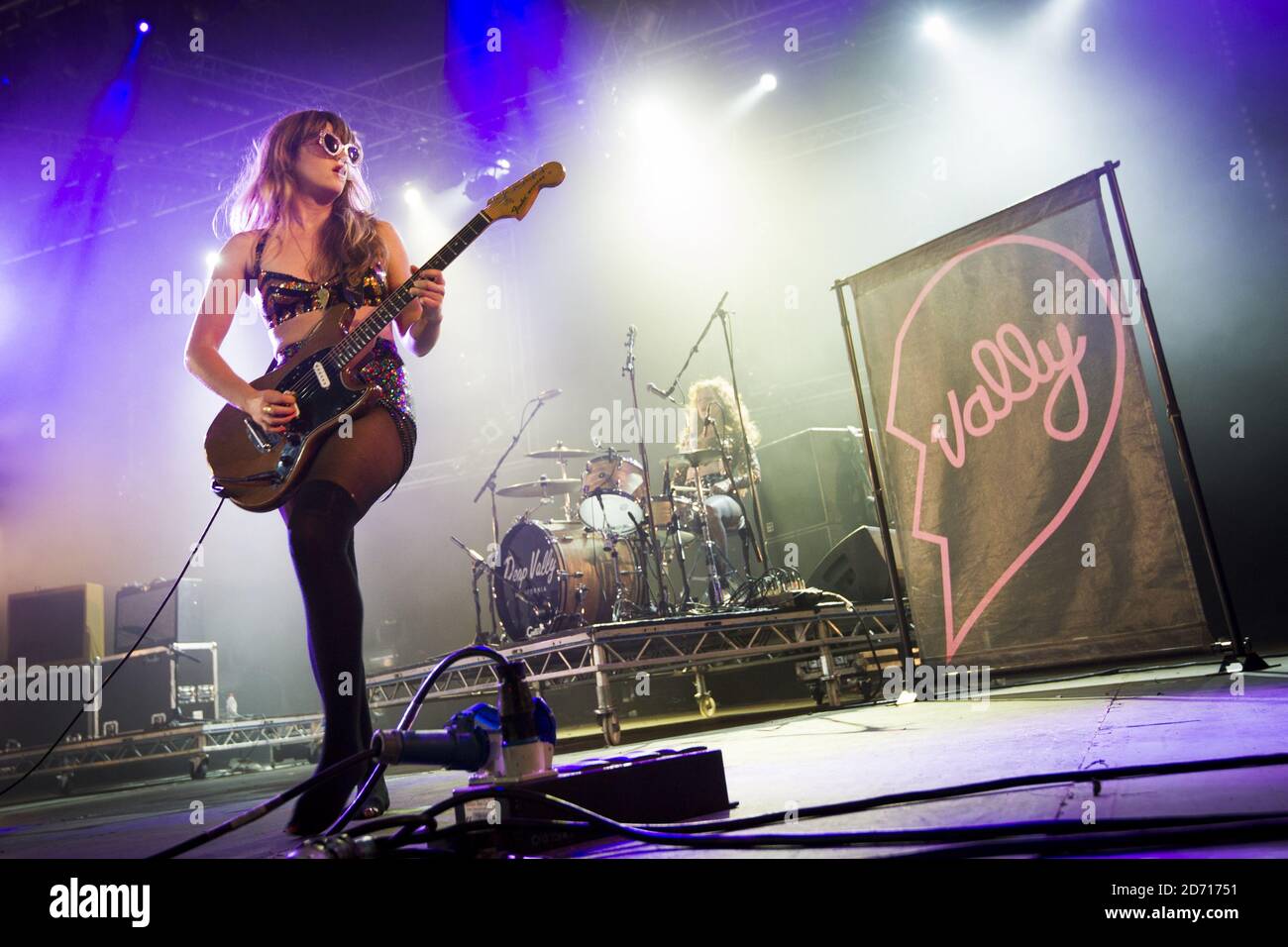 Deap Vally performing at the Isle of Wight Festival, at Newport on the ...