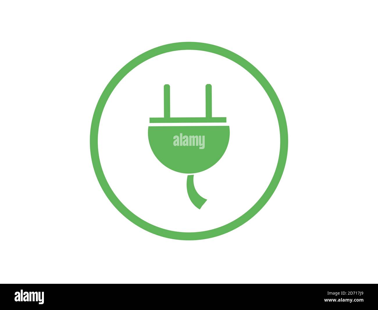 Button power plug green vector Stock Photo - Alamy