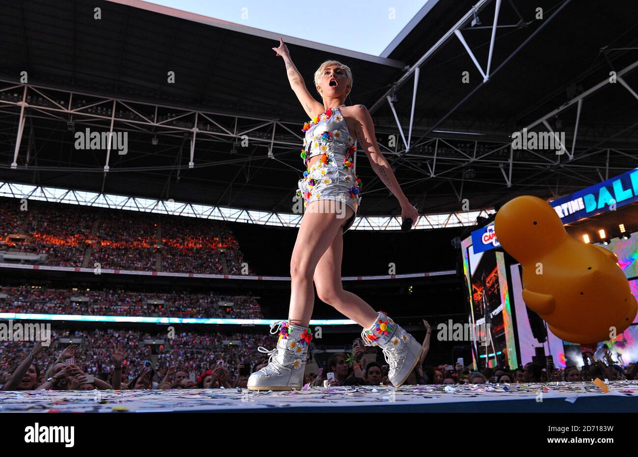 Miley Cyrus performs during Capital FM's Summertime Ball at Wembley ...