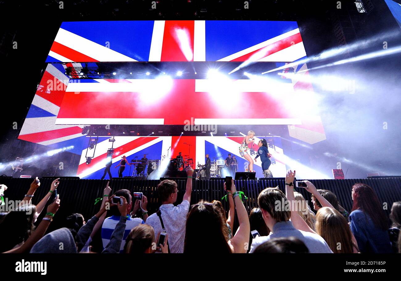 Miley Cyrus performs during Capital FM's Summertime Ball at Wembley ...