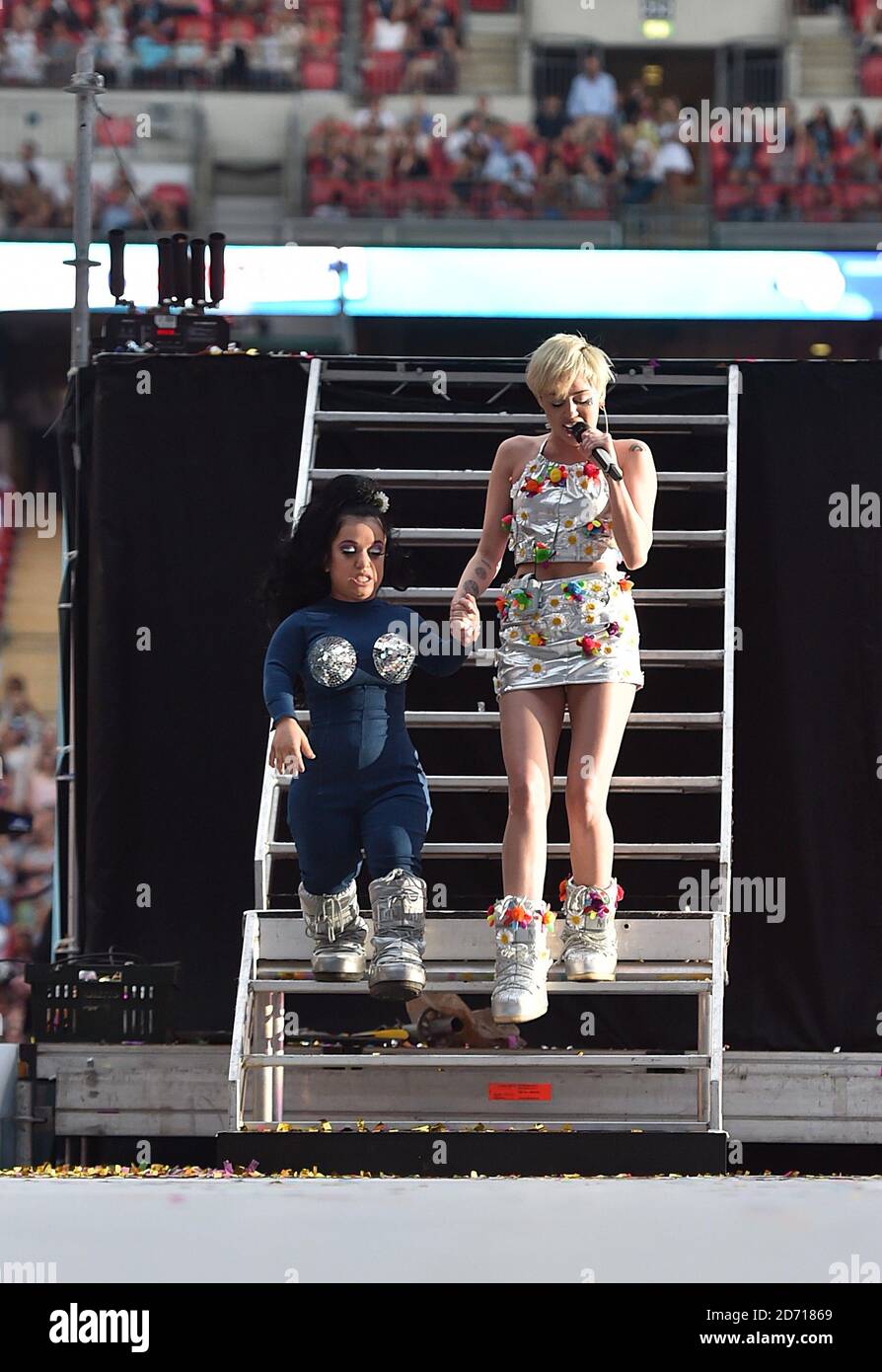 Miley Cyrus performs during Capital FM's Summertime Ball at Wembley ...