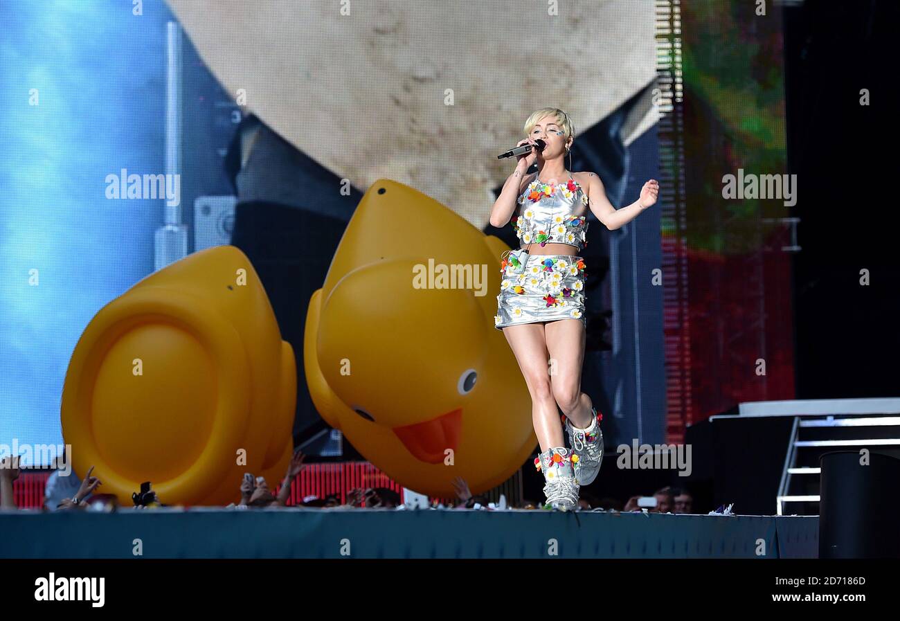 Miley Cyrus performs during Capital FM's Summertime Ball at Wembley ...
