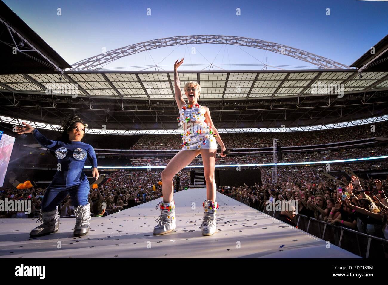Miley Cyrus performs during Capital FM's Summertime Ball at Wembley ...
