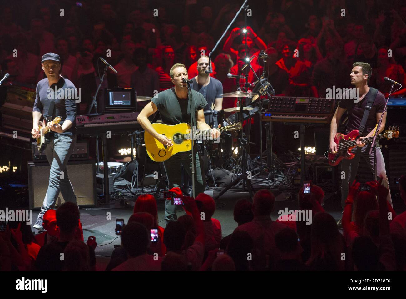 Coldplay performing at the Royal Albert Hall in west London Stock Photo ...