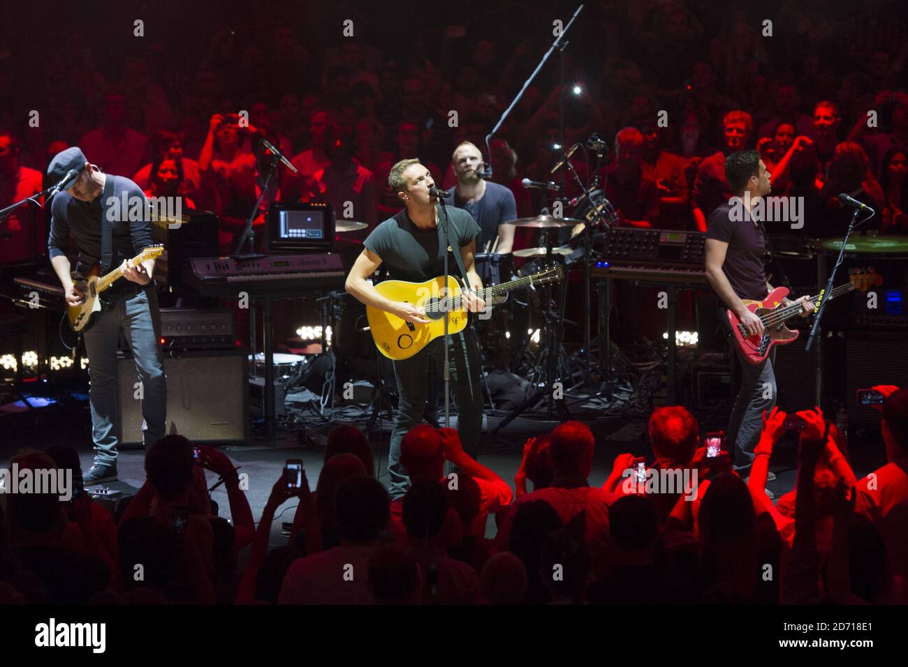 Coldplay performing at the Royal Albert Hall in west London Stock Photo ...