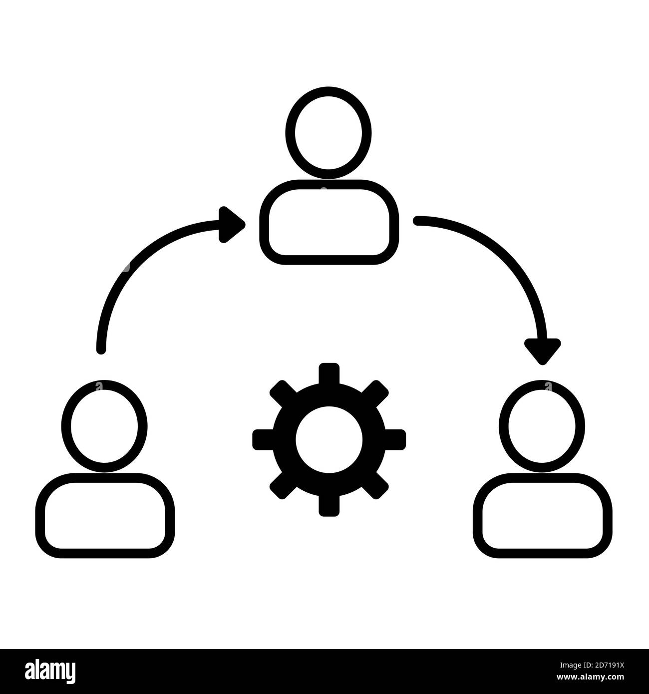 Teamwork, three people and information sharing Stock Vector Image & Art ...