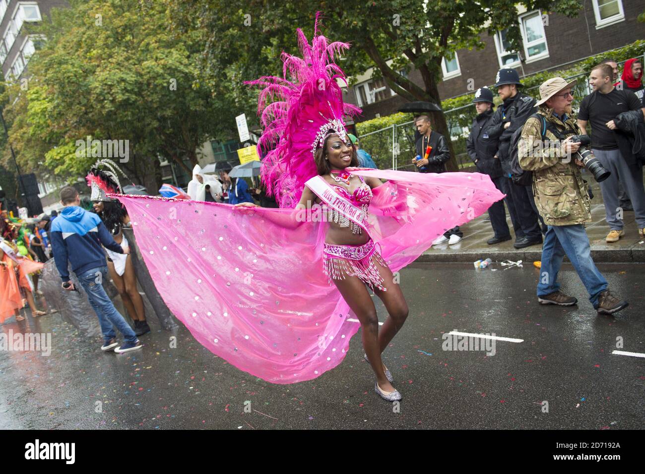 Dancers along the parade route at the Notting Hill Carnival in west ...