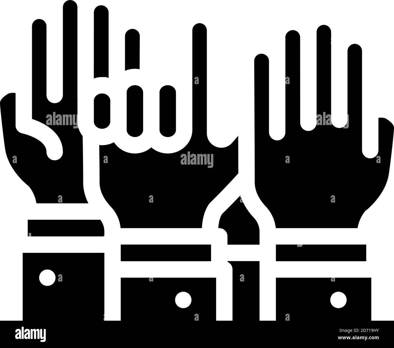 hand voting glyph icon vector illustration sign Stock Vector Image ...