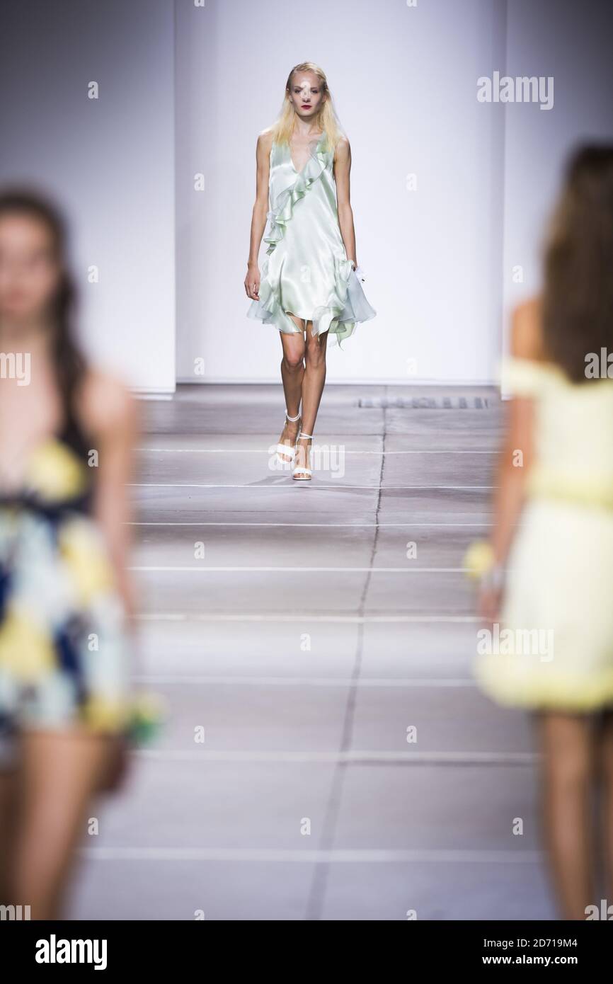 A model on the catwalk at the Topshop fashion show, held at the Topshop ...