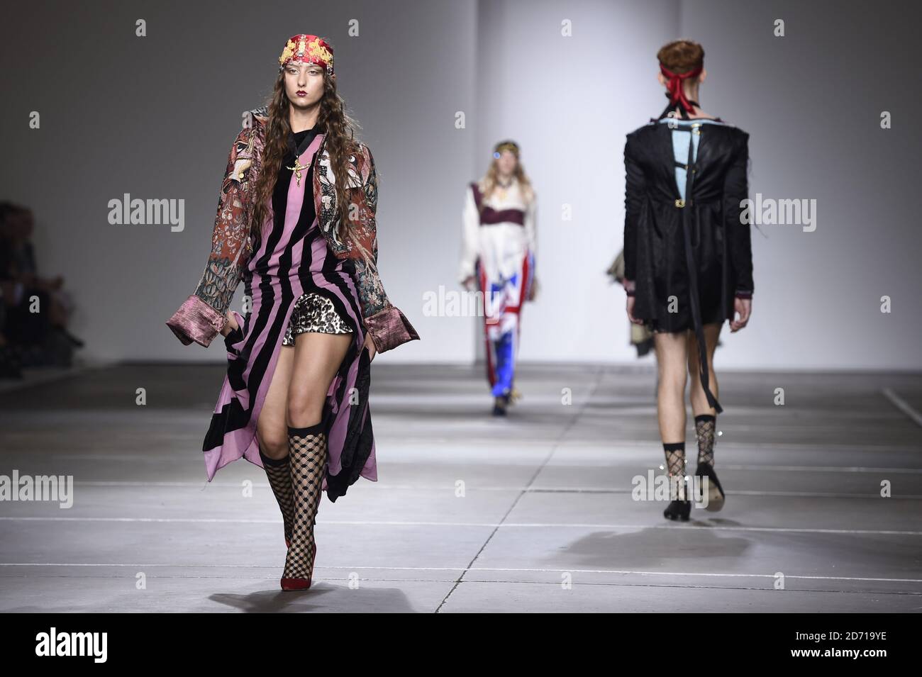 A model wears a design by Ed Marler during the Fashion East show, held ...