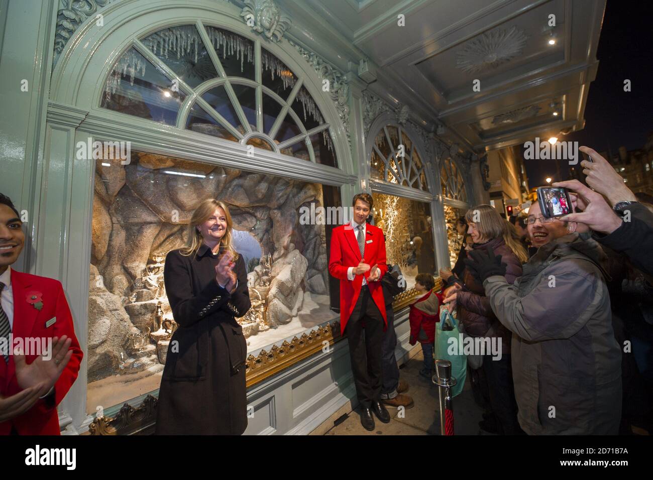 Kate Hobson (Chairman) unveils the Christmas windows at Fortnum & Mason ...
