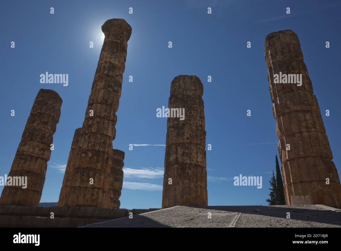 Apollo Temple in Delphi, an archaeological site in Greece, at the Mount ...