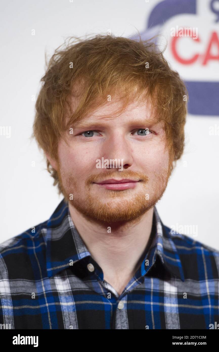 Ed Sheeran pictured backstage at the Capital FM Jingle Bell Ball, at ...