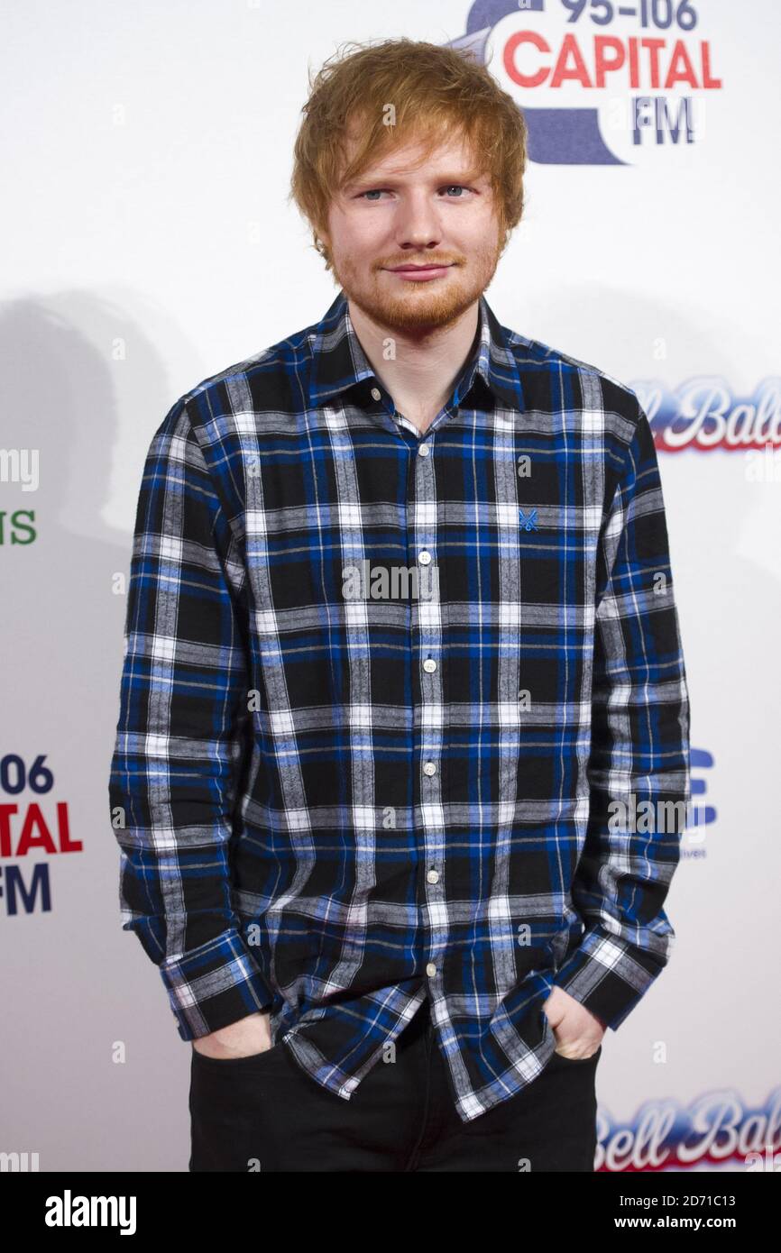 Ed Sheeran attending the Capital FM Jingle Bell Ball, at the O2 arena ...