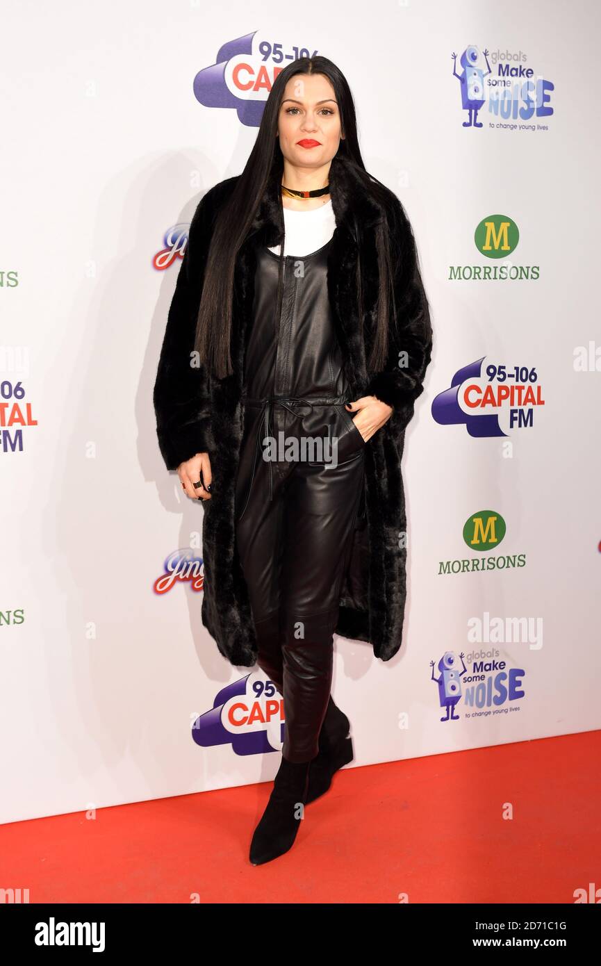 Jessie J pictured backstage at the Capital FM Jingle Bell Ball, at the ...