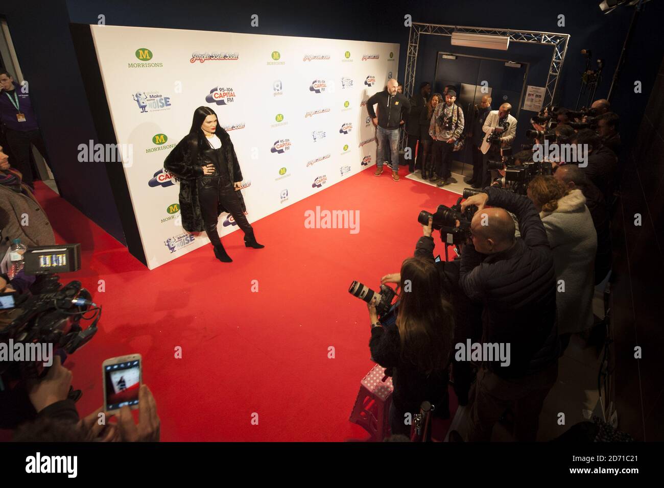 Jessie J pictured backstage at the Capital FM Jingle Bell Ball, at the ...
