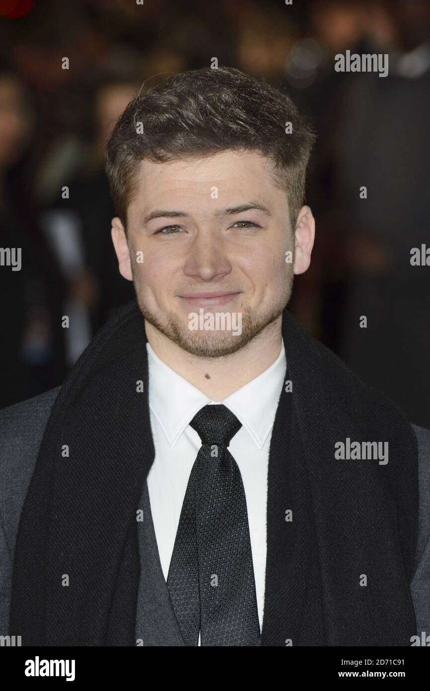 Aaron Egerton attending the premiere of testament of Youth, at the ...