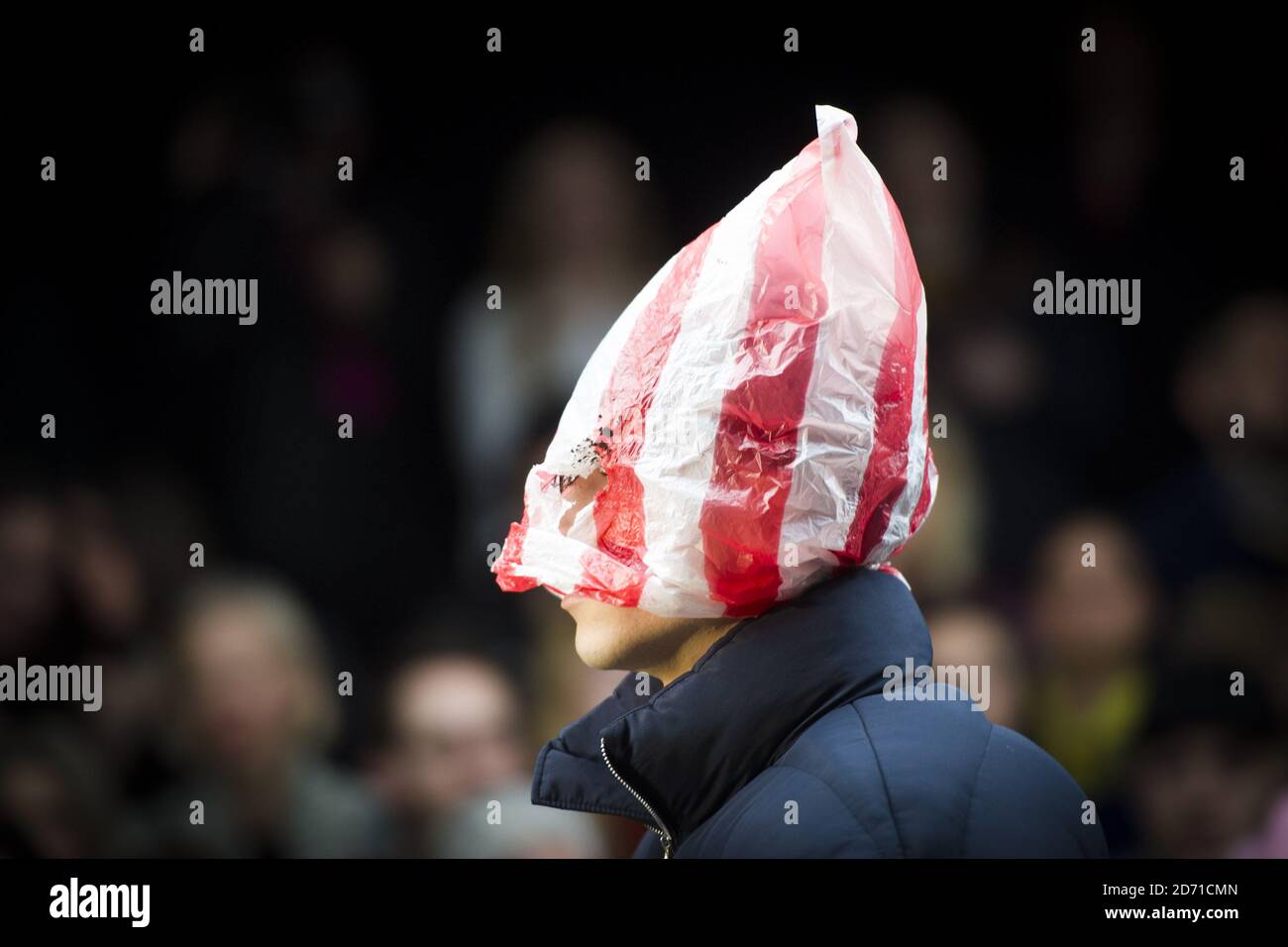 A model on the catwalk at the Christopher Shannon fashion show, held at ...