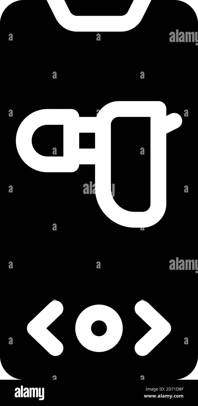 hearing aid device on phone screen glyph icon vector illustration Stock ...