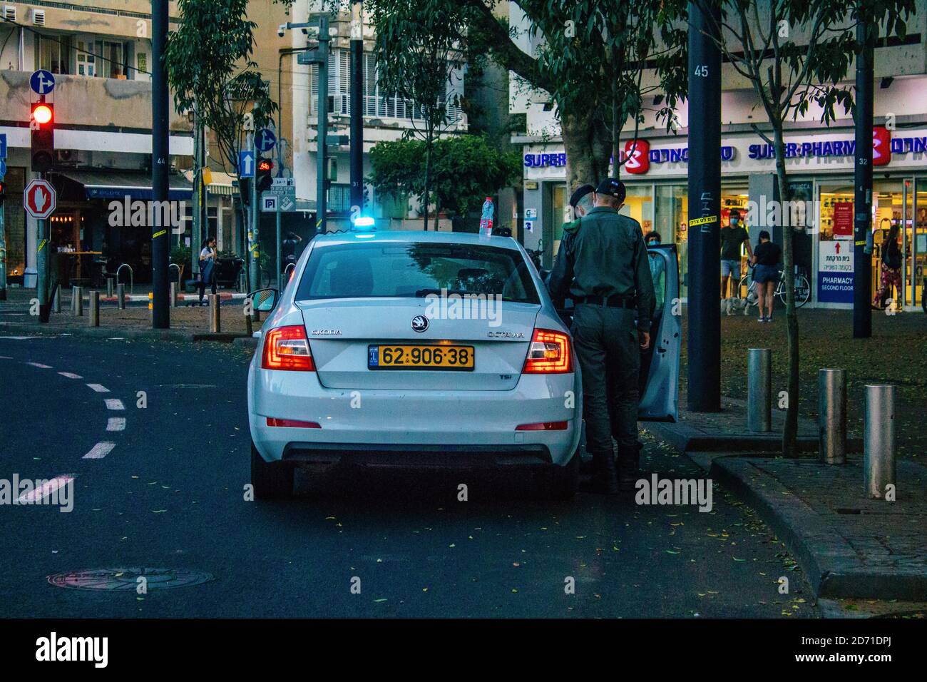 Tel Aviv Israel October 19, 2020 View of an Israeli National Police ...