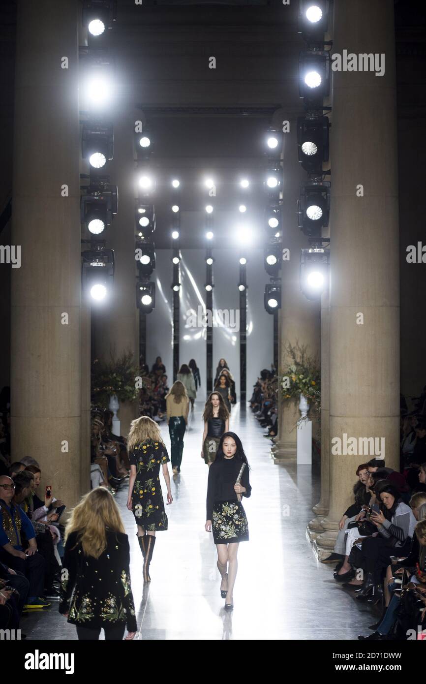 Models on the catwalk at the Top Shop Unique Fashion Show, held at Tate ...