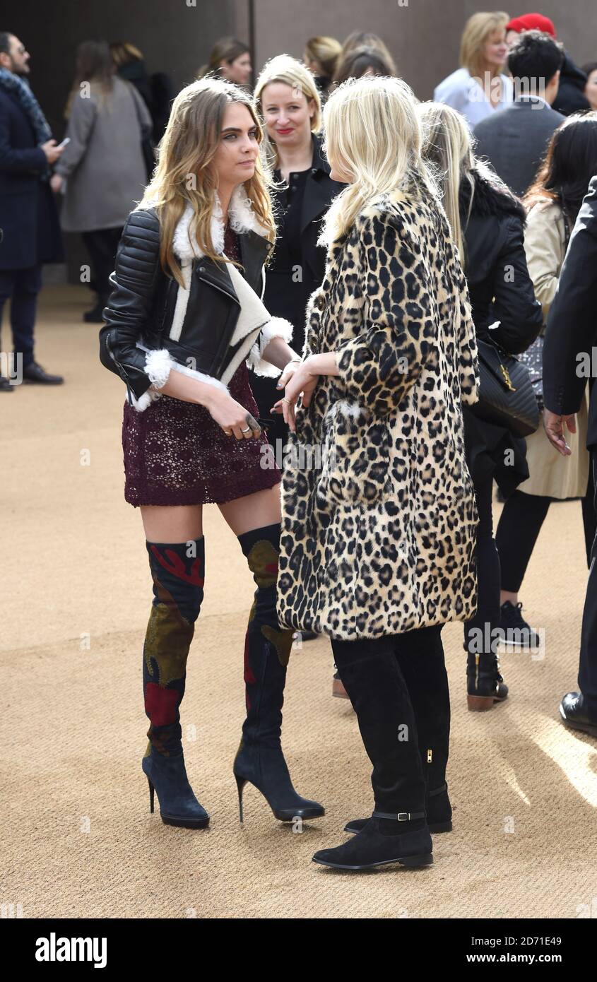 Cara Delevingne and Lily Donaldson attending the Burberry Prorsum ...