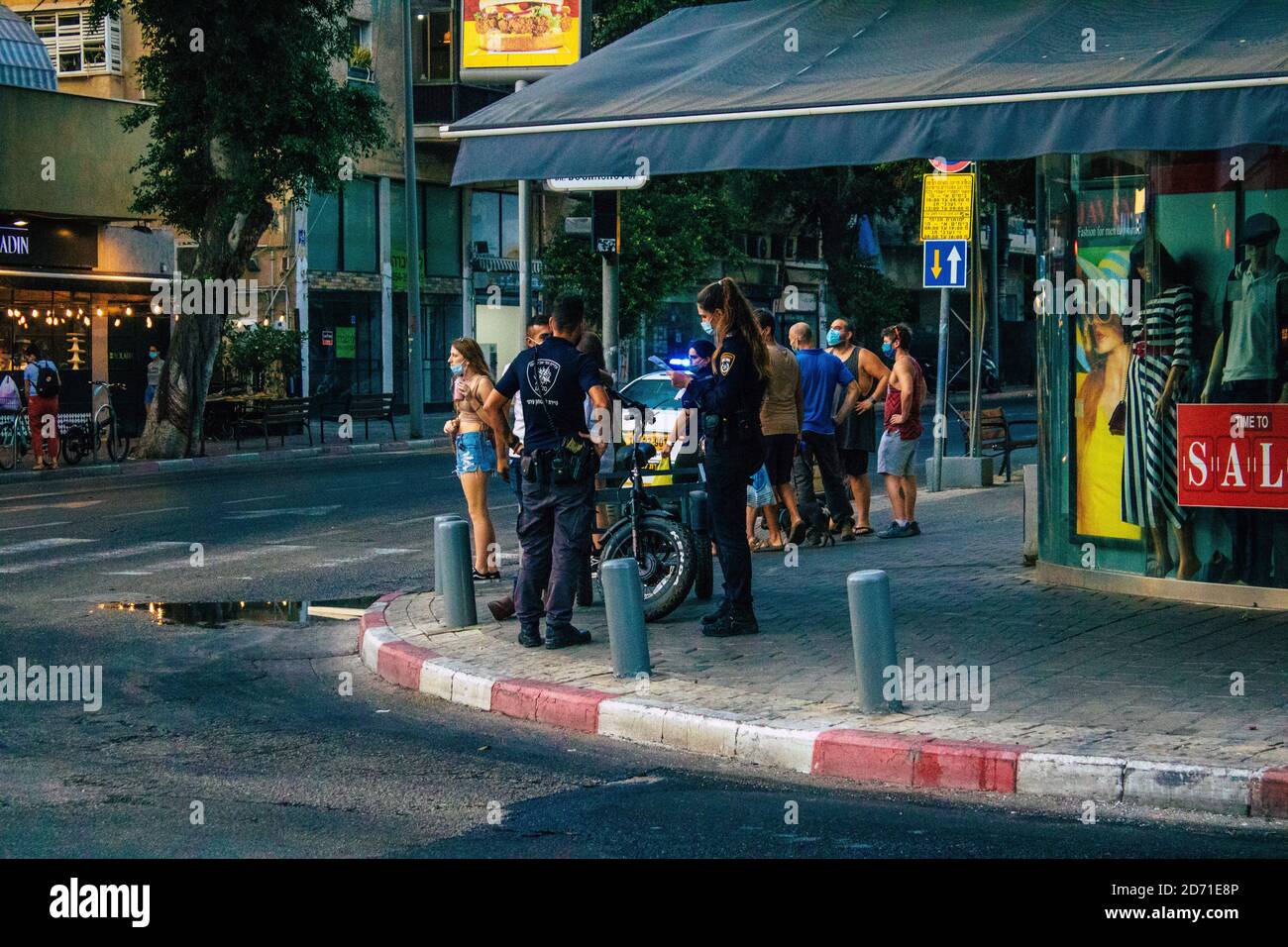 Tel Aviv Israel October 19, 2020 View of an Israeli National Police ...