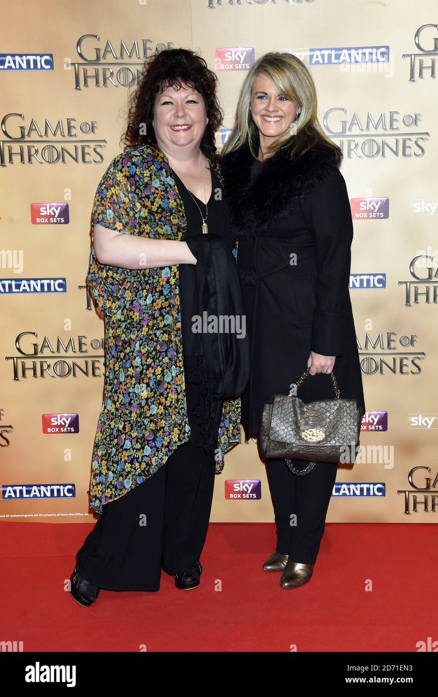 Sally Lindsay (right) and guest attending the world premiere of the ...