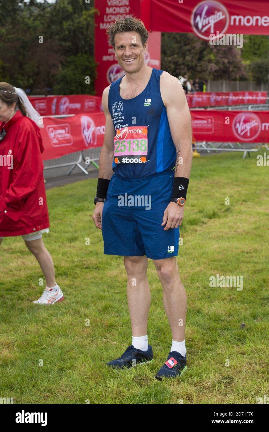 James Cracknell pictured at the start line of the London Marathon, in ...