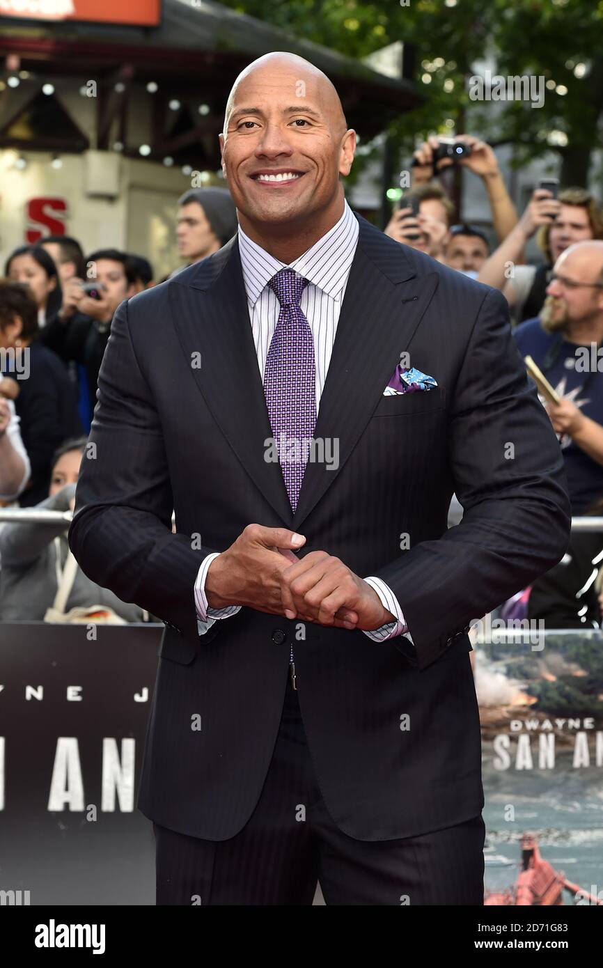 Dwayne Johnson attending the San Andreas UK film premiere held at The ...