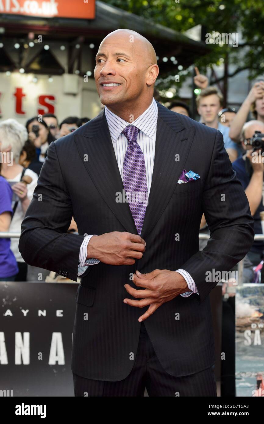 Dwayne Johnson attending the San Andreas UK film premiere held at The ...