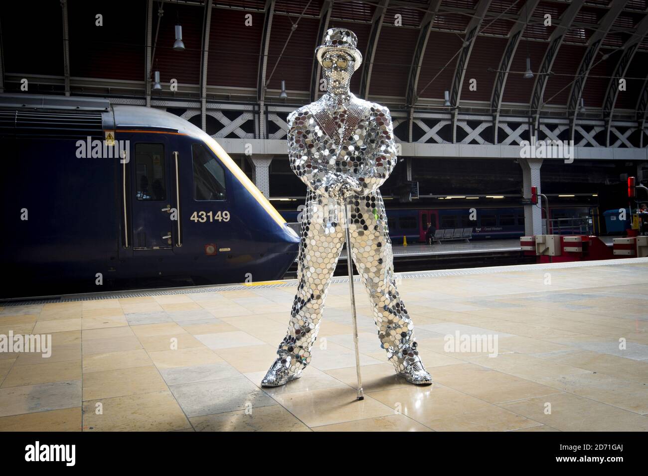 The Mirror Man pictured in Paddington Station, London, to mark the ...