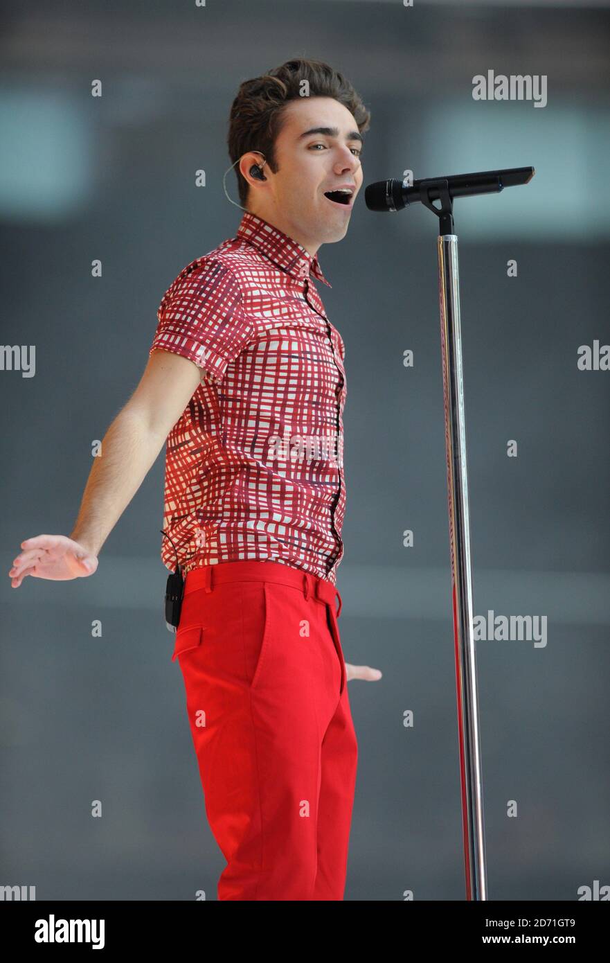 EXCLUSIVE Nathan Sykes performs on stage during Capital FM's Summertime ...