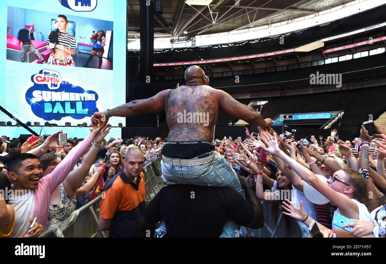 Flo Rida performs on stage during Capital FM's Summertime Ball at ...