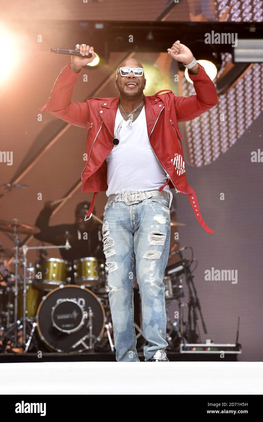 Flo Rida performs on stage during Capital FM's Summertime Ball at ...