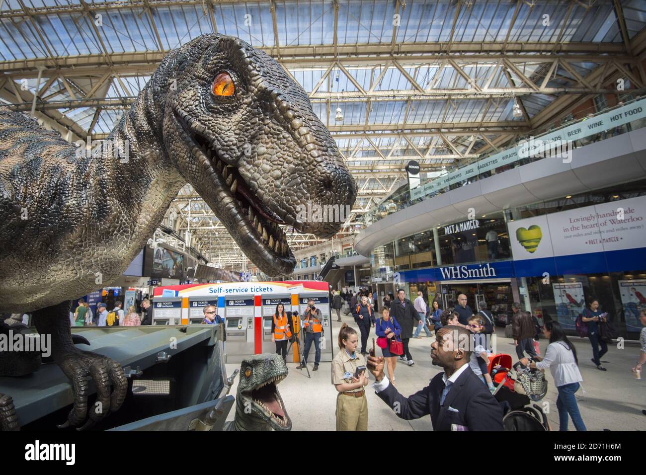 Dinosaurs take over Waterloo station in London, to celebrate the launch ...