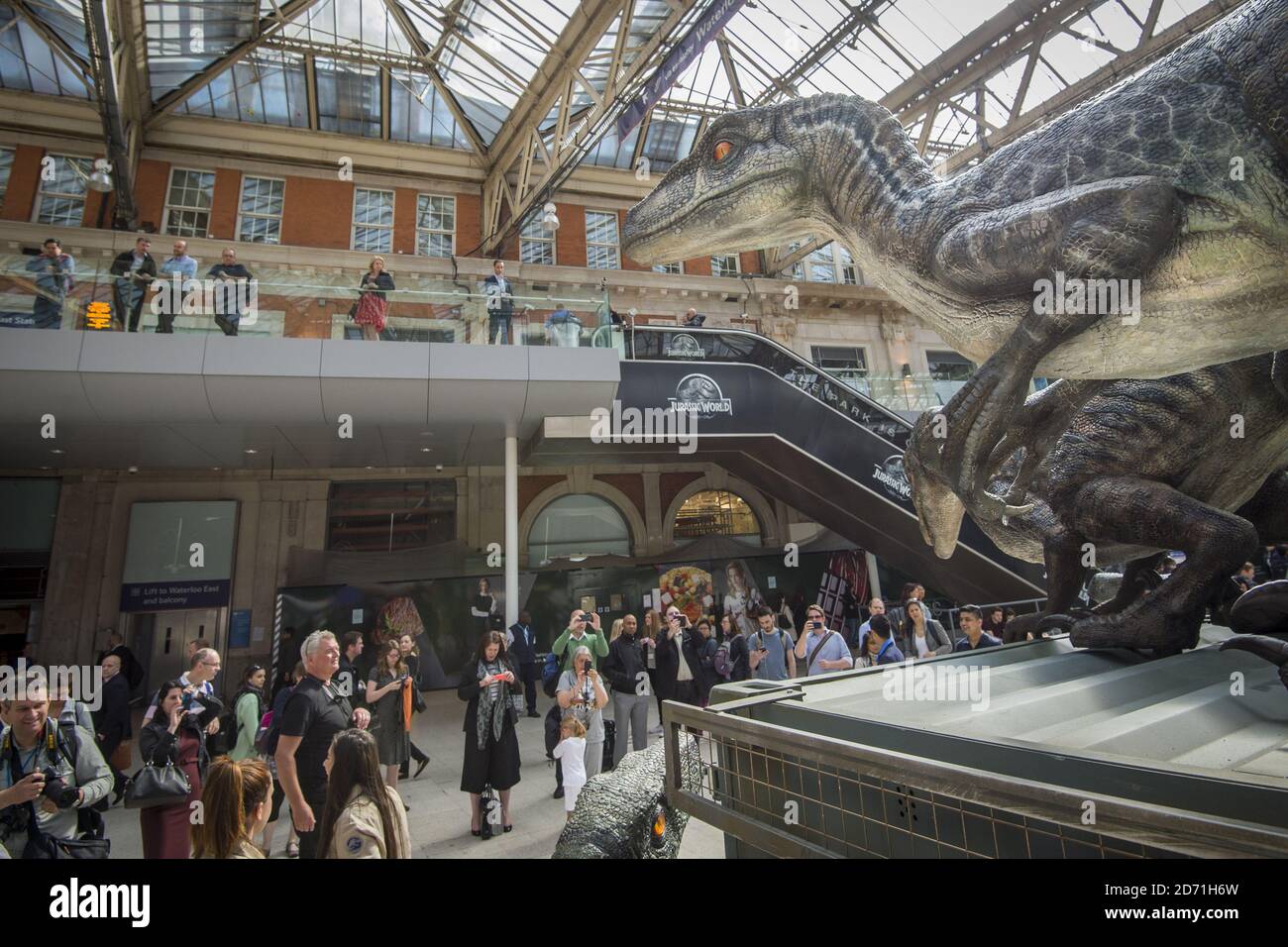 Dinosaurs take over Waterloo station in London, to celebrate the launch ...