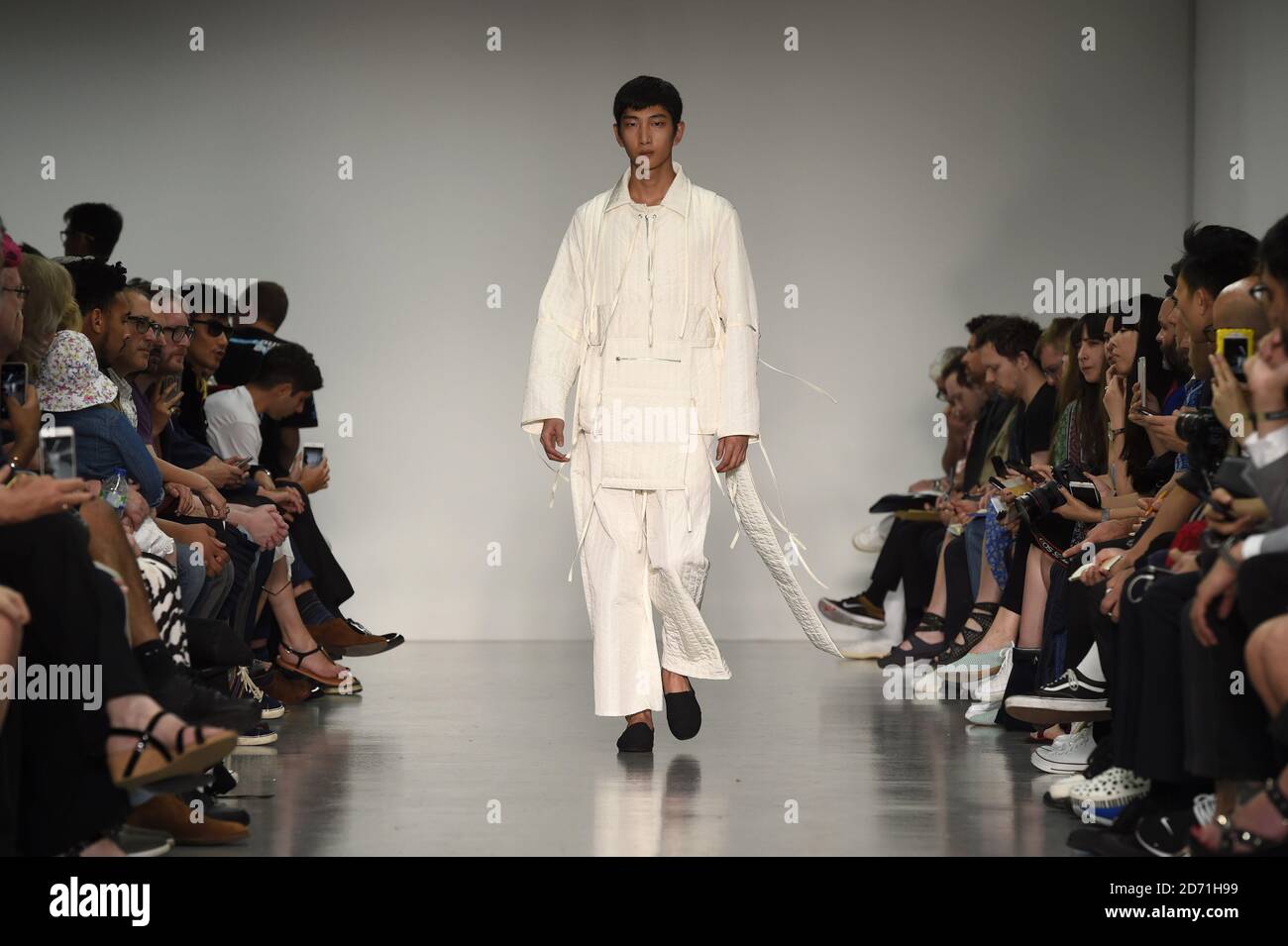 A model on the catwalk during the Craig Green fashion show during the ...