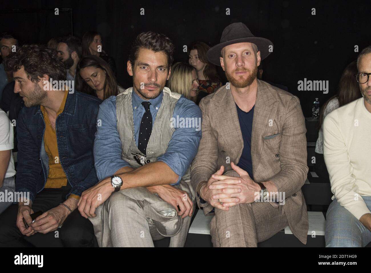David Gandy and Joe Ottaway attending the Oliver Spencer fashion show ...
