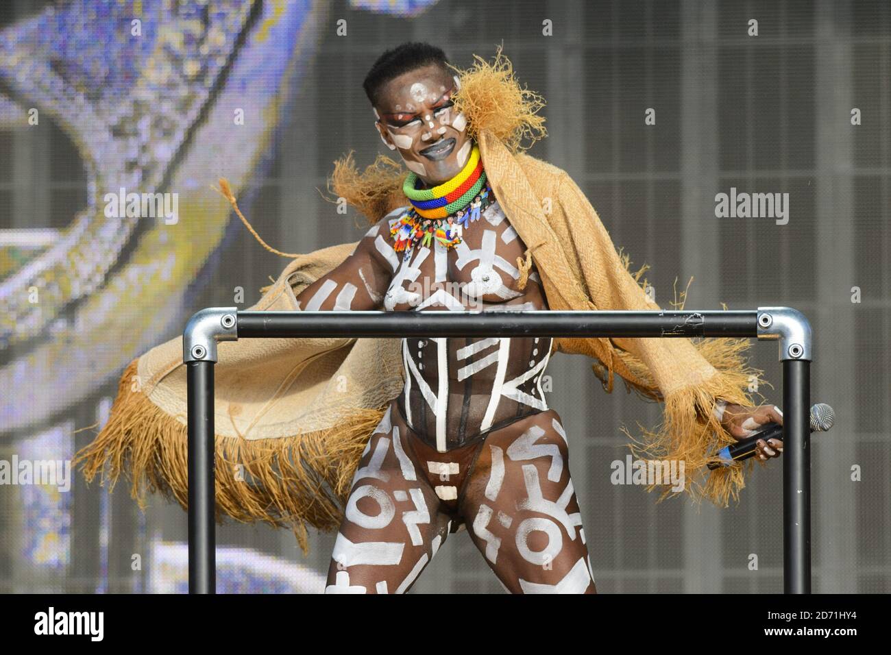 Grace Jones performing at the British Summertime Festival in Hyde park ...